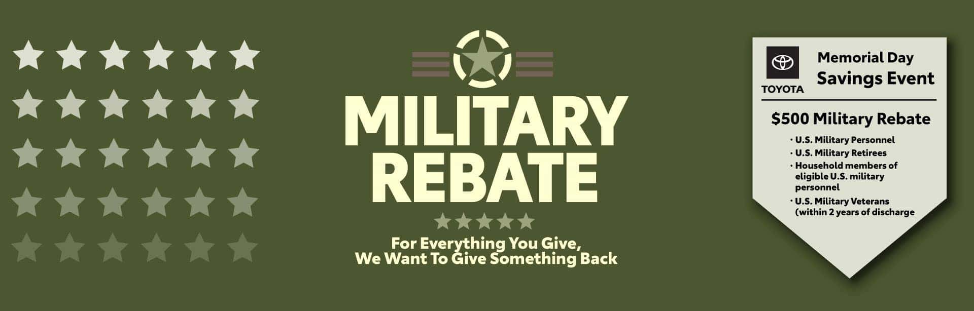 A Commitment to Those Who Serve: $500 Rebate for Military Personnel and ...