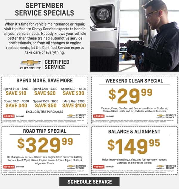 Service Specials at Modern Chevy | Modern Chevrolet