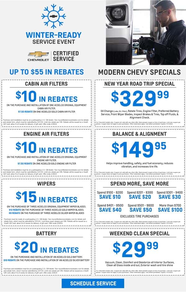 Service Specials at Modern Chevy | Modern Chevrolet